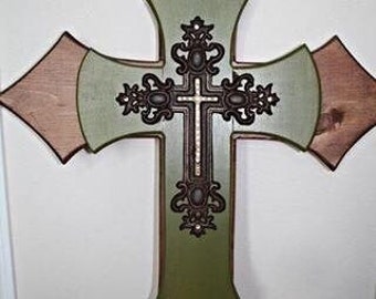 Popular items for stacked wooden cross on Etsy