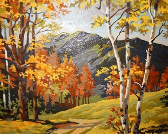 Snow fall painting | Etsy