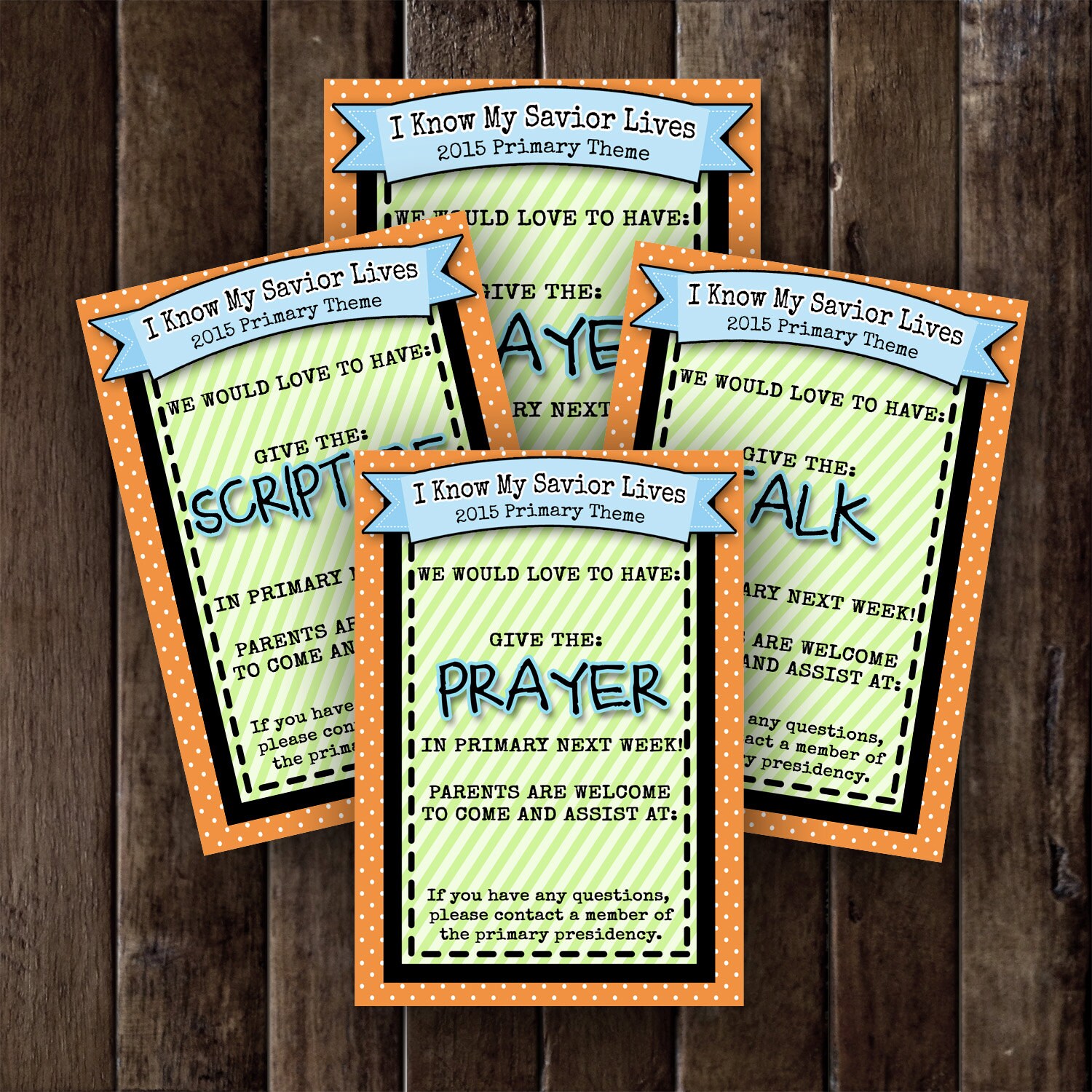 2015 LDS Primary Weekly Assignment Reminder by bowpeepcreations