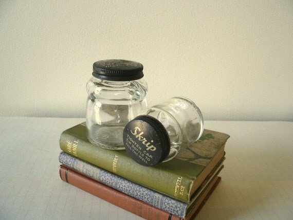 Vintage Glass Jars Skrip Ink Well Jars Fountain Pen Ink Jars