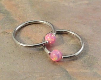 16 Gauge CBR Cartilage Hoop Earring White by MidnightsMojo on Etsy