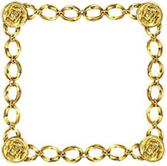Items similar to Gold Chain and Coin Border - Digital image - Vintage ...