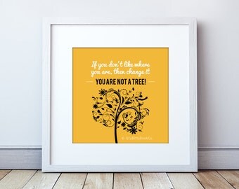 Inspirational quote. Tree poster. Typography. Art. Inspirational print ...