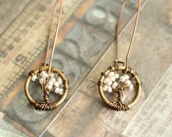 Beadwork Earrings Wire Wrapped Jewelry Handmade Hoop Earrings with ...