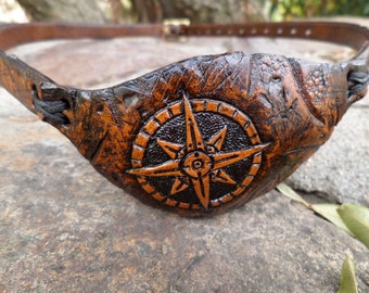 Wasteland Oddities Custom Hand Carved Distressed Leather Eye Patch ...
