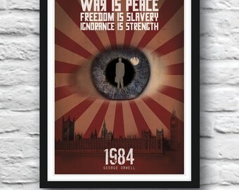 1984, 1984 Orwell, 1984 poster, George Orwell, poster, Quote poster ...