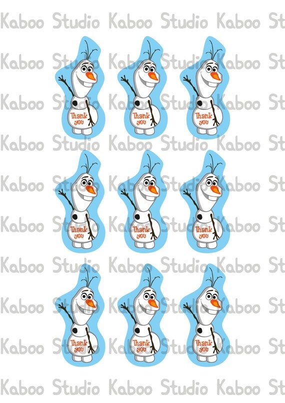 Printable Shaped Olaf Thank you tags 3 by KabooStudioDigitals