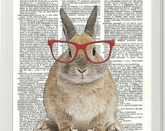 Rabbit Print, Rabbit Poster, Bunny Print, Bunny Art, Geekery, Wall ...