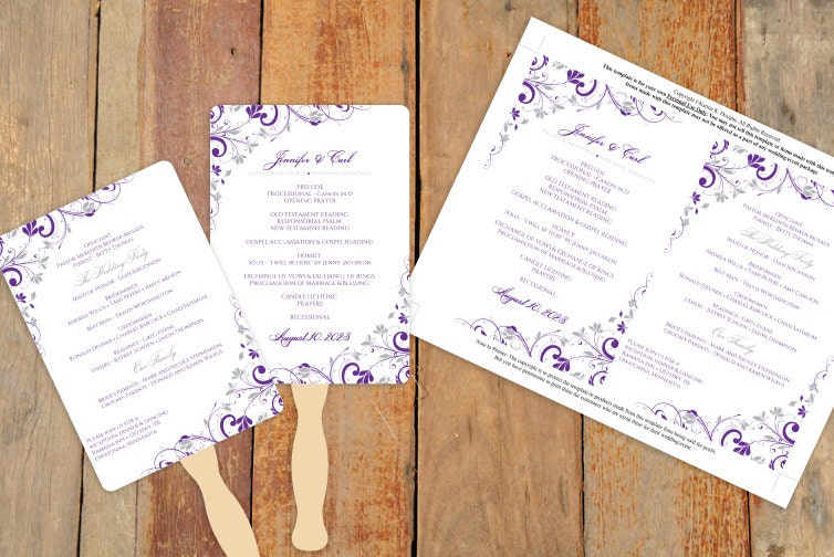 DiY Wedding Fan Program Template DOWNLOAD by KarmaKWeddings