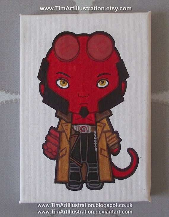 Items similar to Cute Superhero Comic-Book Movie Hellboy Dark Horse ...