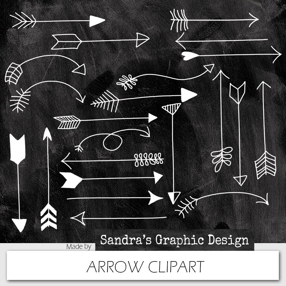 Clip art: “ARROW CLIPART” handdrawn arrow doodles, 23 clipart 300 dpi ...