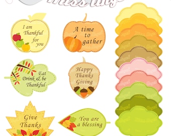 Fall Autumn Clipart digital Thanksgiving: Printable leaves