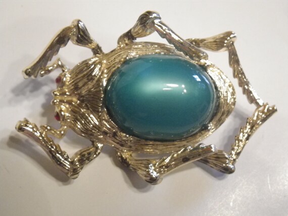 Jelly Belly Lucite Beetle Brooch Pin Vintage 50s By Coro