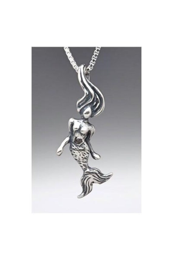 Mermaid Charm Silver Mermaid Pendant Mermaid Necklace Mermaid Jewelry ...
