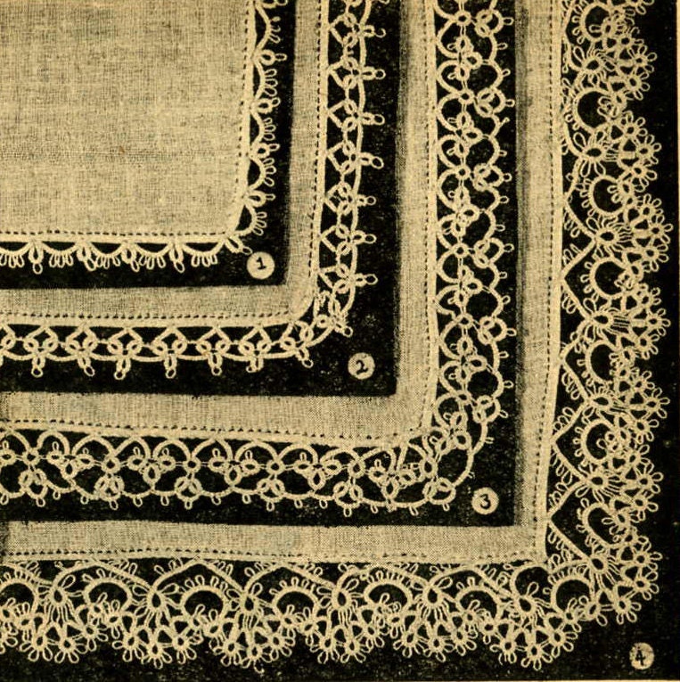 Vintage Tatting PATTERN 4708 Edgings for Handkerchiefs taken