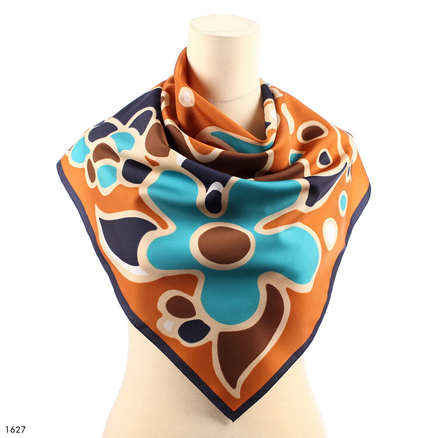 BOHEMIAN Vintage 1960s Scarf . Abstract Flowers Printed Mod 60s Neck ...