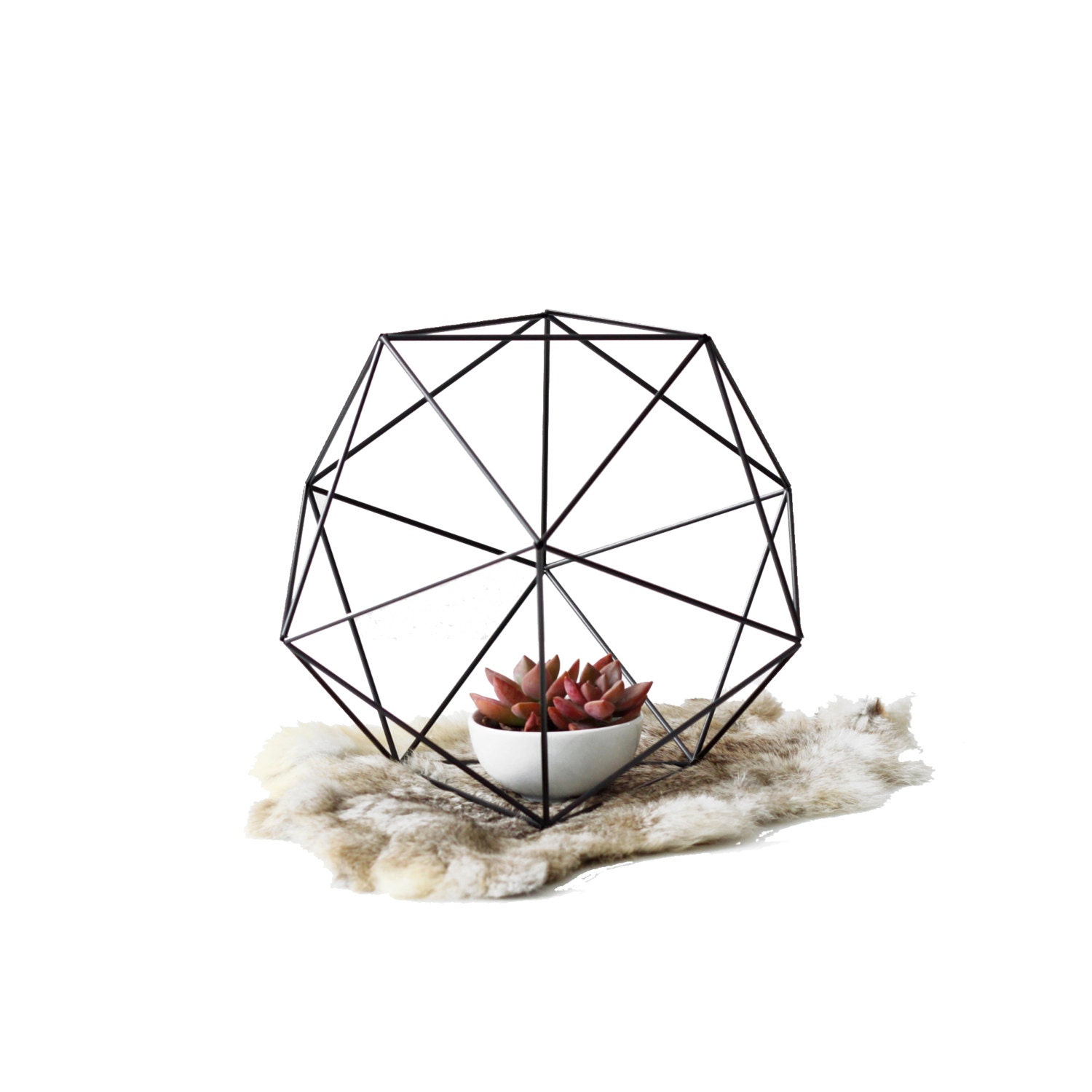 Orb Himmeli with Cup or Vase | Modern Sphere | Geometric Art Sculpture ...