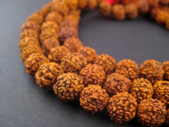 108 Rudraksha Natural Seed Prayer Beads African Wood Beads