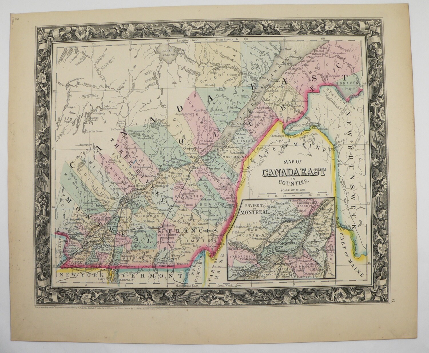 Quebec Map 1860 Mitchell Map East Canada Map Quebec Canada