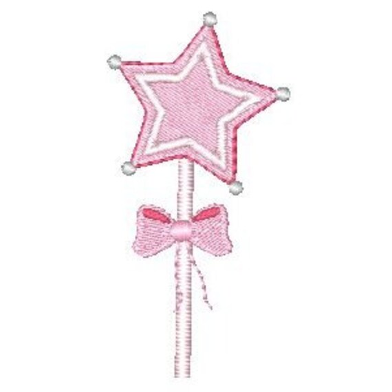 Wand machine embroidery design. Pretty wand by Embroidalot on Etsy