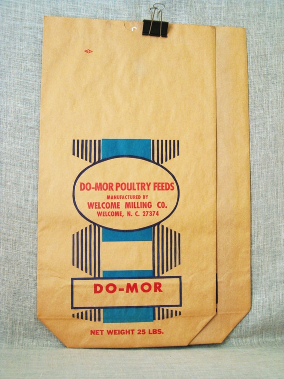 Feed Sack Paper Feed Bag Farm Welcome NC Large Grain