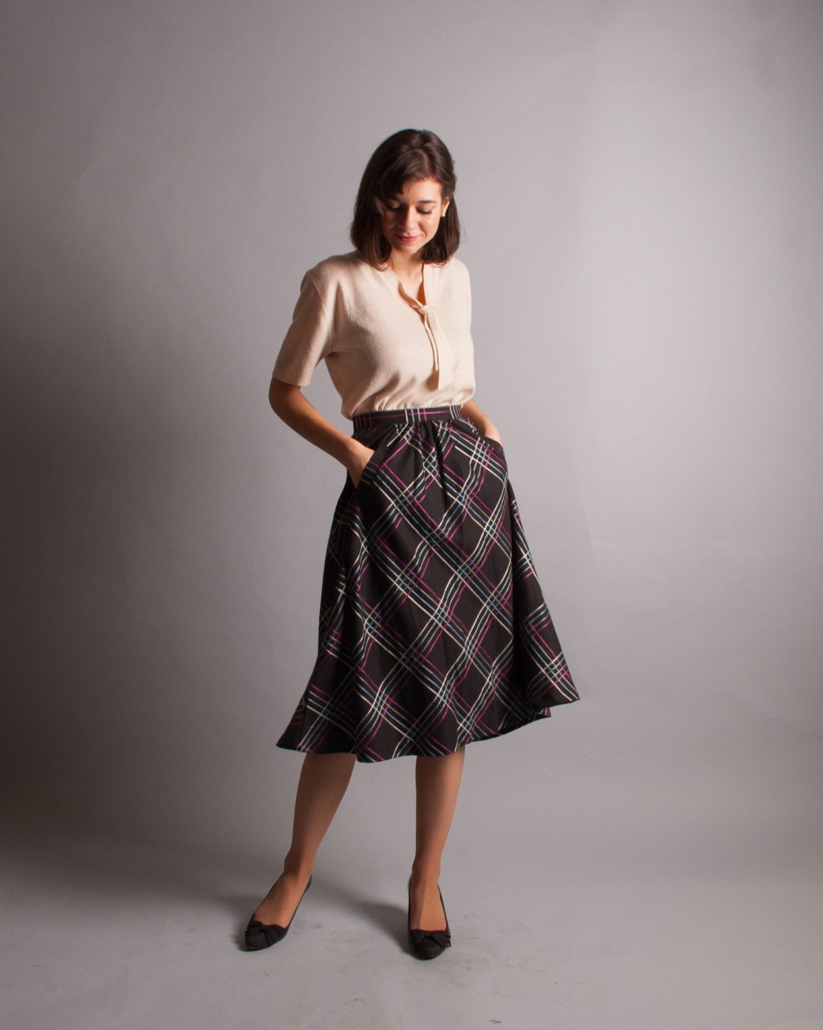 70s A-Line Skirt 1970s Skirt Nastri Skirt by concettascloset