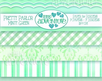 Mint green border | Etsy