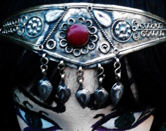 Mirela Bronze Gypsy Crown with Carnelian Semi Precious Stone and ...