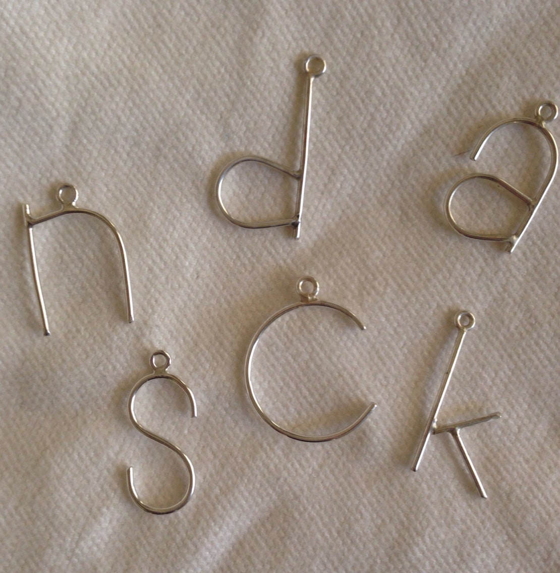 Sterling Silver Initial Charm. So Cute. Eco Friendly