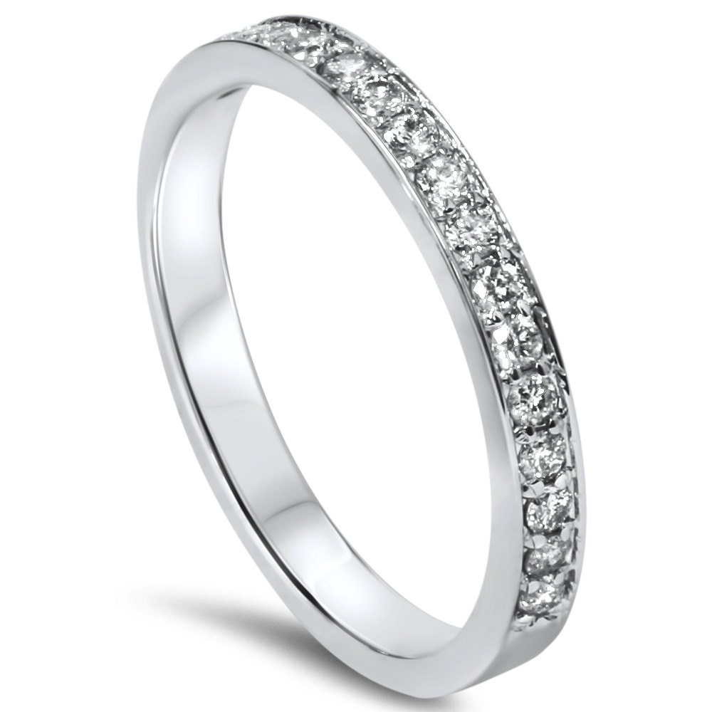 1/3Ct Diamond Wedding Ring Stackable Womens Band by Pompeii3