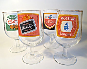 Popular items for vintage beer glasses on Etsy