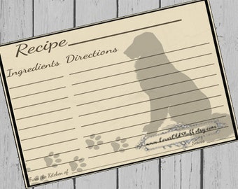 Dog recipe cards | Etsy