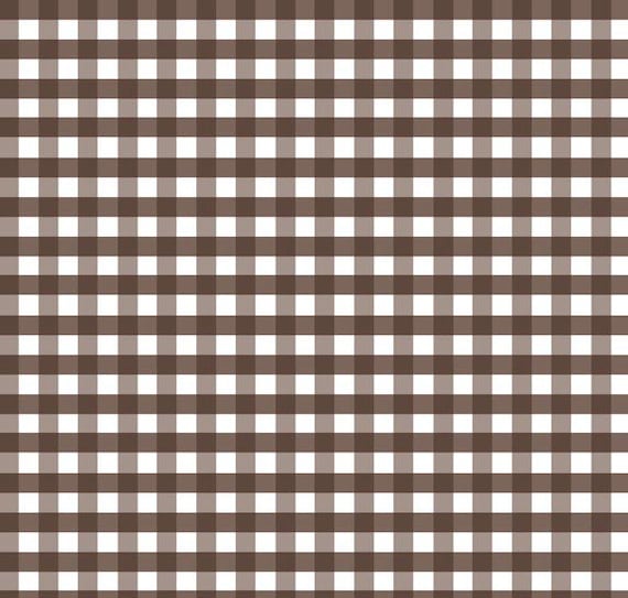 Brown and White Small Gingham Cotton Fabric by Riley Blake