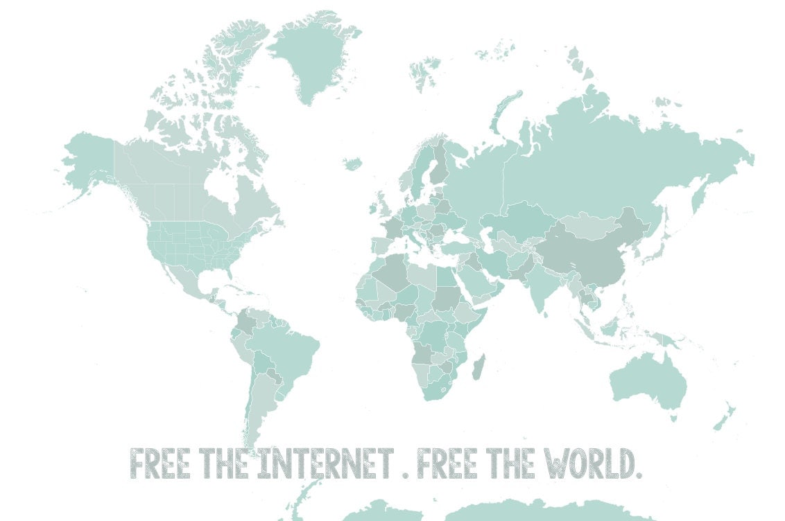 Net Neutrality, DIY Travel World Poster, WorldMap 16X20 Inches, Custom ...