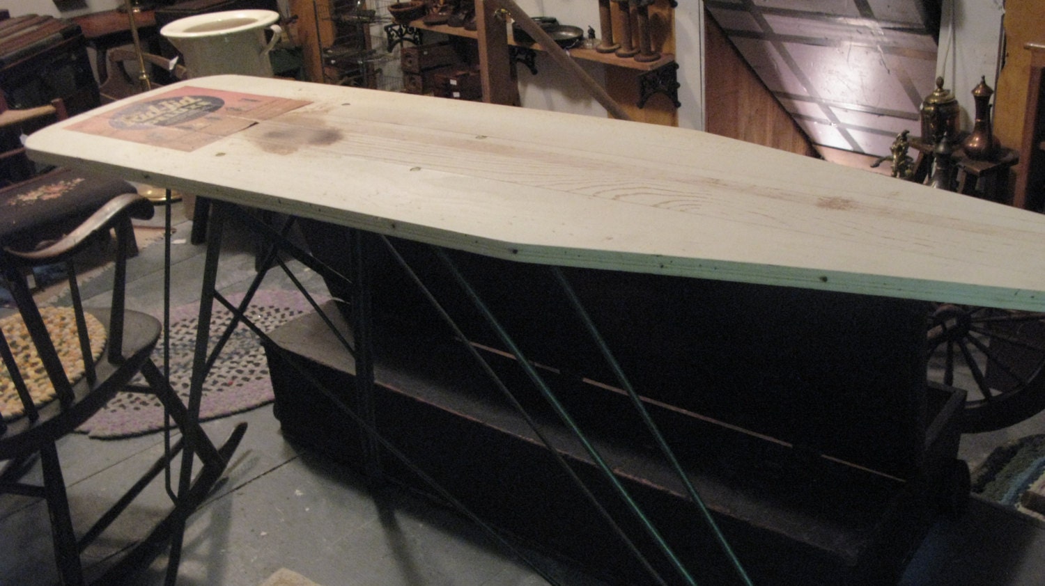 Great Retro Ironing Board with Original Label. Legs Snap Up. – Haute Juice
