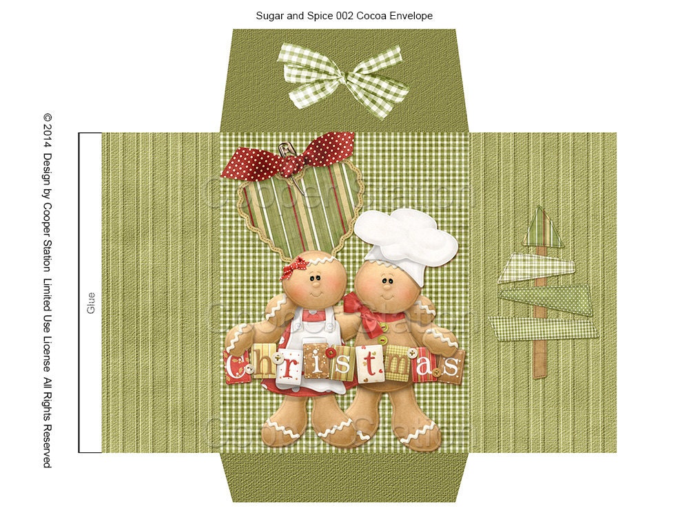 Digital Printable Cocoa Envelope Sugar and Spice 002