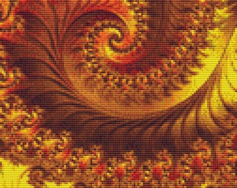 Fractal Cross Stitch Pattern Flower Patterns by StitchXCrossStitch