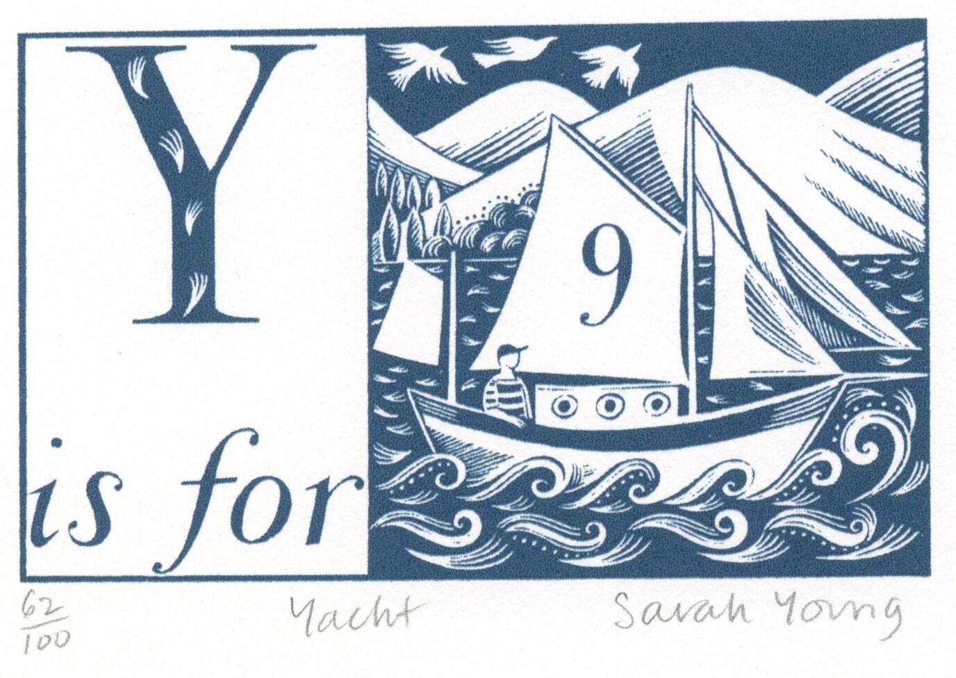 Y is for Yacht Alphabet Silkscreen Print