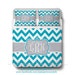 ON SALE Custom Designed Chevron-Teal and Gray Bedding Duvet
