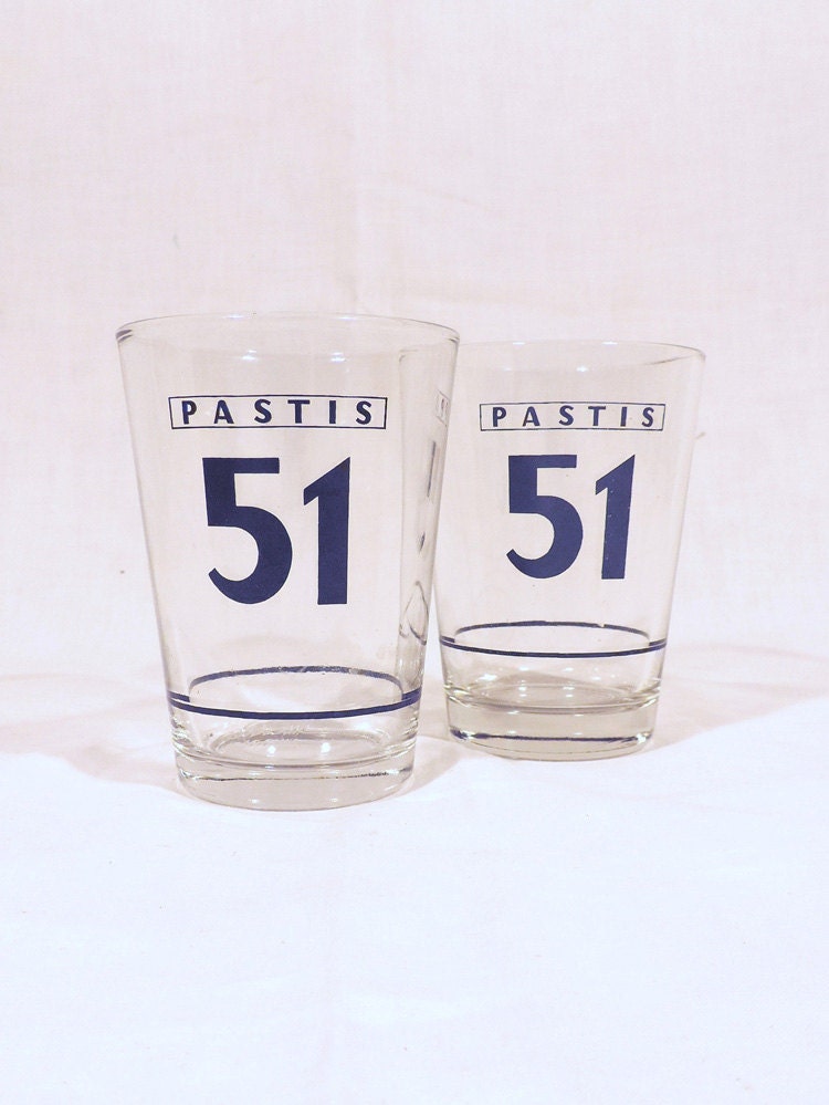 A pair of Pastis 51 aperitif glasses, home decor – Haute Juice