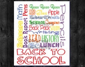 Items similar to School Days/Back to school -Printable Subway Art 5x7 ...