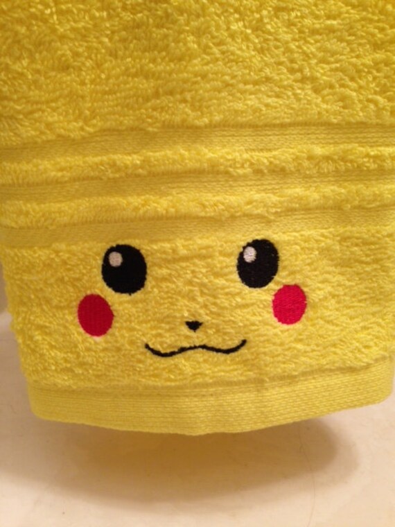 Items similar to Pikachu Face Hand Towel on Etsy