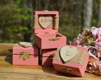 wooden engagement ring box barn wedding ring by RedHeartCreations