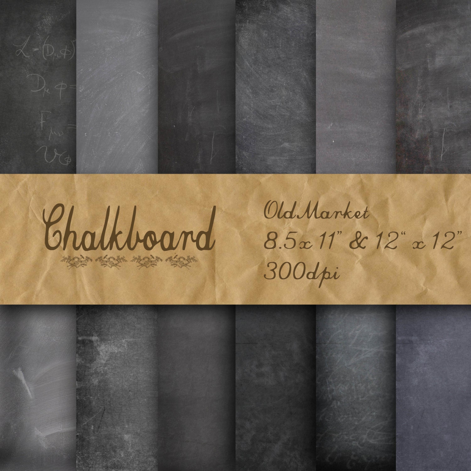 Chalkboard Digital Paper Blackboard Backgrounds