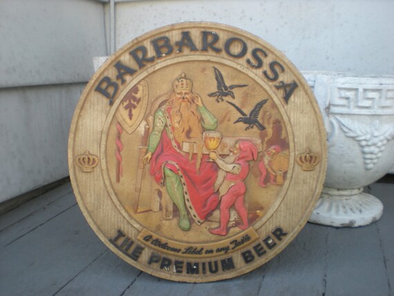 Items similar to 1940's Barbarossa Premium Beer Sign Red Top Brewing Co ...