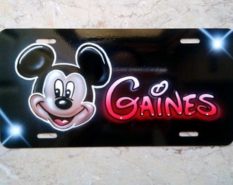 Mickey license plate | Etsy