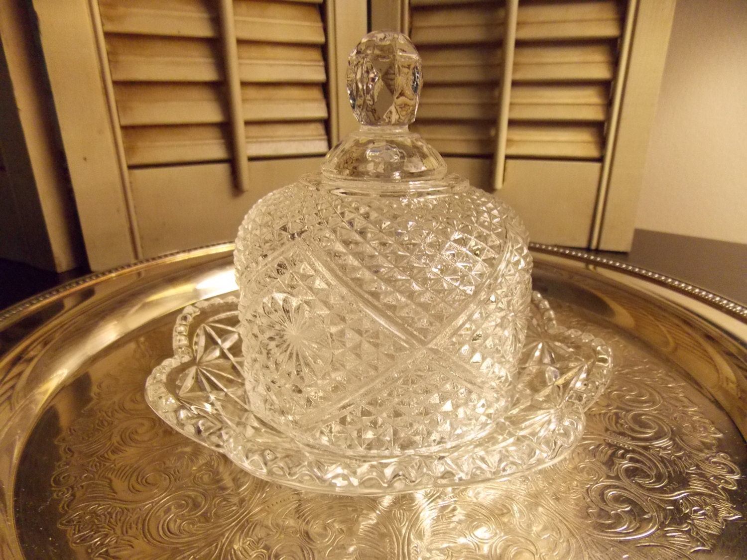 Vintage AVON Collectible 1970s PRESSED GLASS Butter Dish with Cover ...