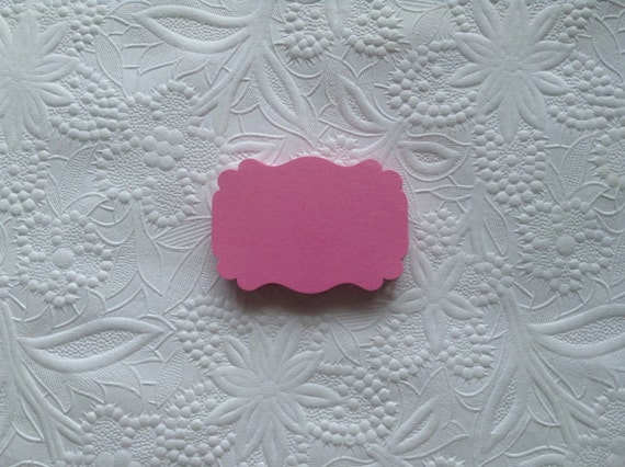 Items similar to 25- Pink Fancy Rectangle Die Cut-Gift Tags-Hang Tags ...