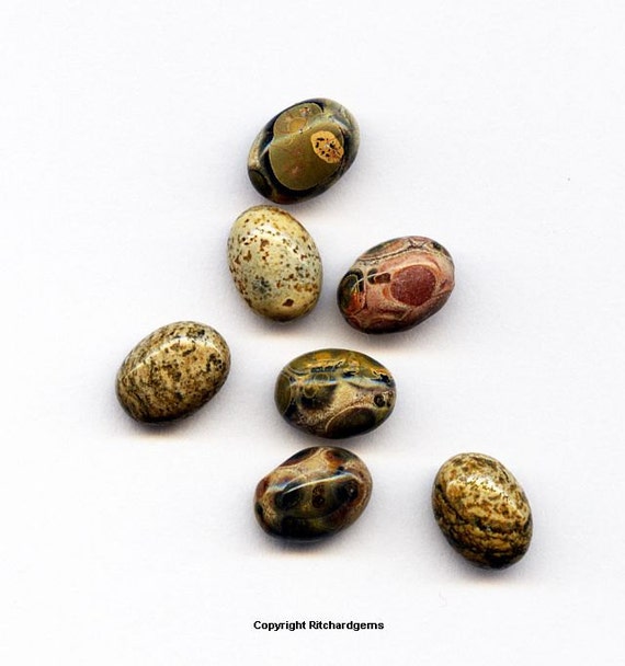 8x6 MM Natural Leopard Skin Agate Oval Cabochon for Three