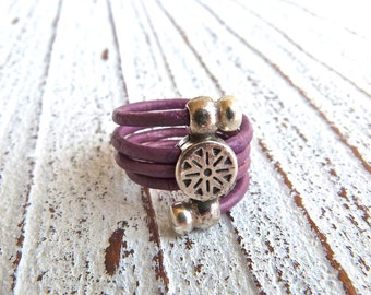 Leather ring 39 Ladies Ring Ring for womenBoho by Charmecharmant